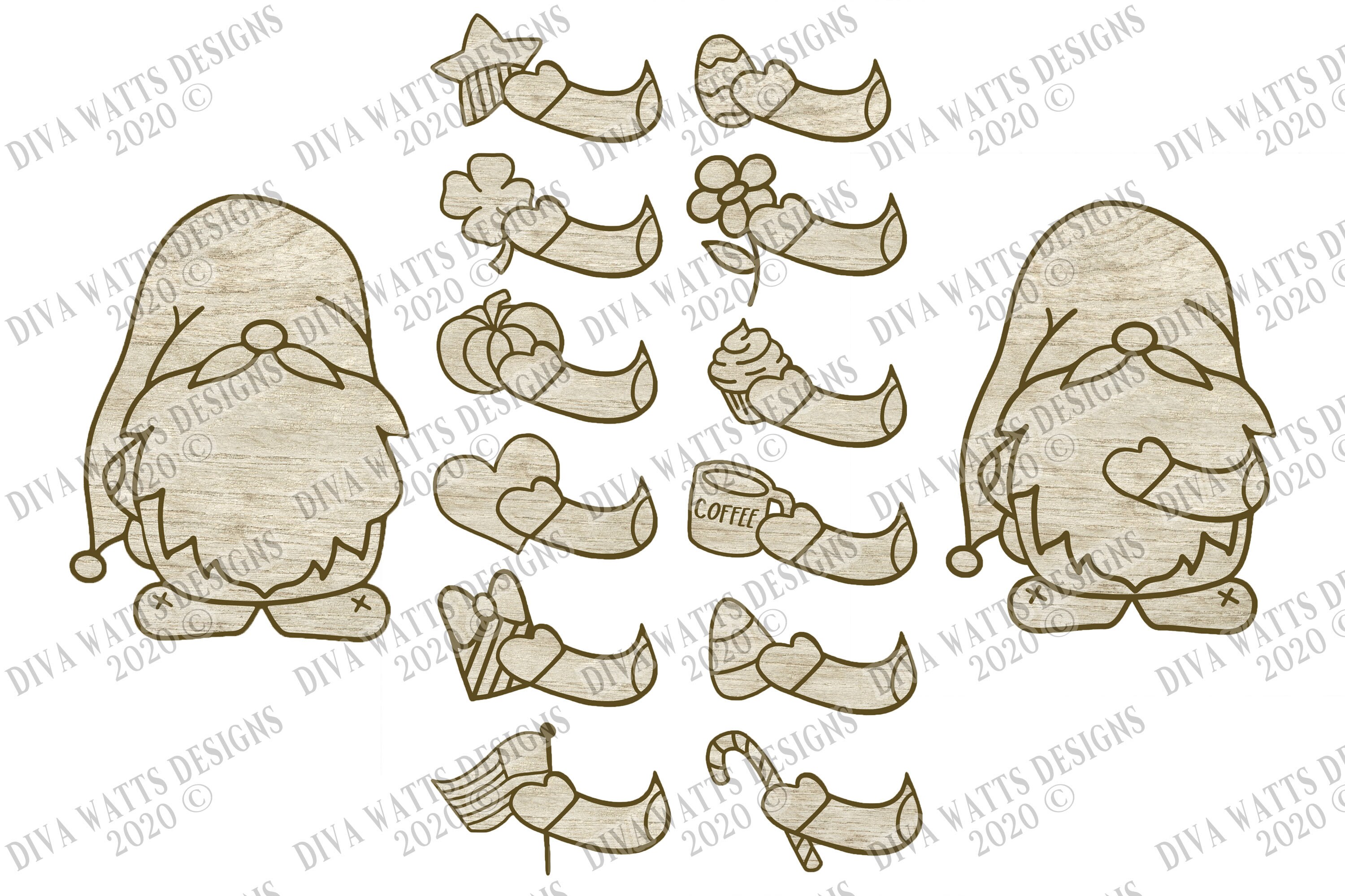 SVG Build A Gnome Cutting File Laser Cricut Silhouette - Etsy