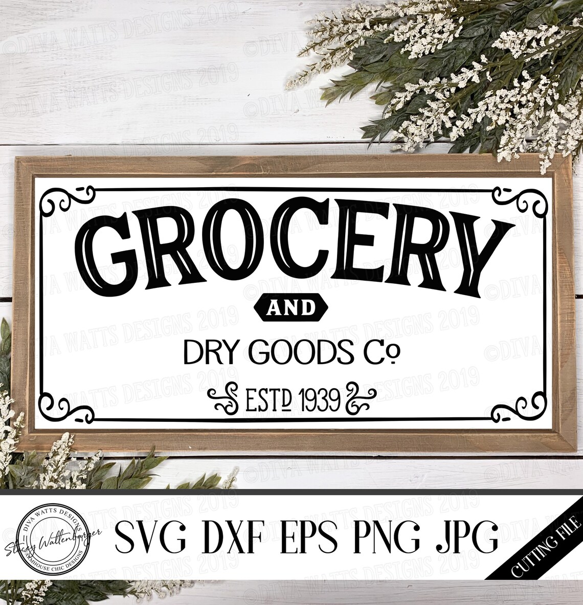 SVG Grocery and Dry Goods Co. Cutting File Farmhouse | Etsy