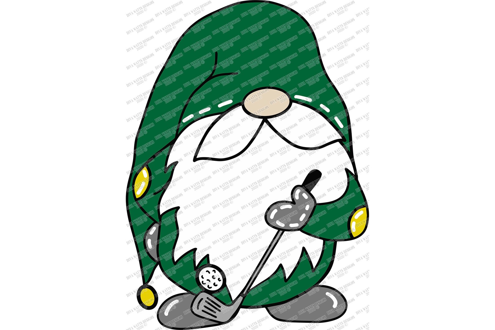 SVG Golf Gnome Cutting File Golfer Golfing Club Ball | Etsy