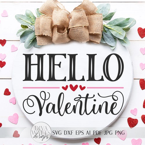 Svg-hello Valentine Heart - Etsy