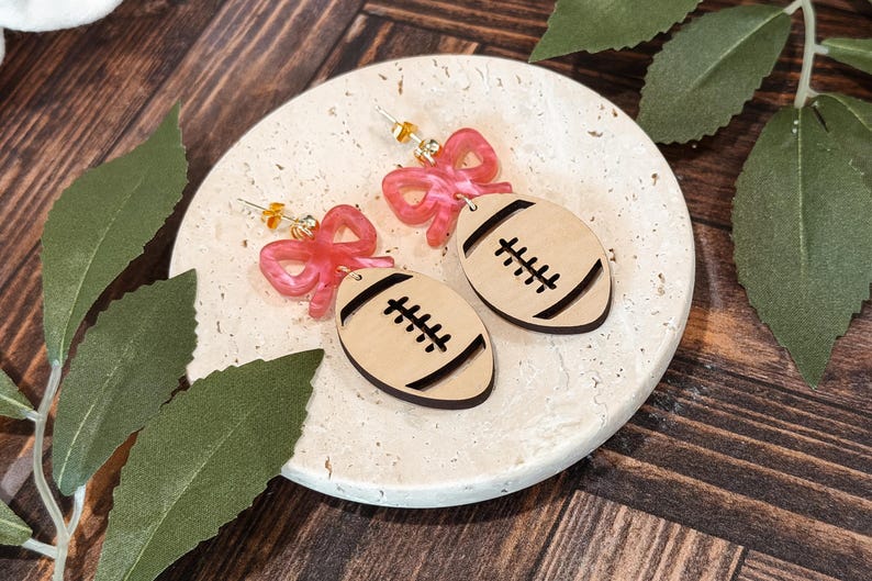 Football Earrings SVG File – Laser Cut Earring Template for Glowforge ...