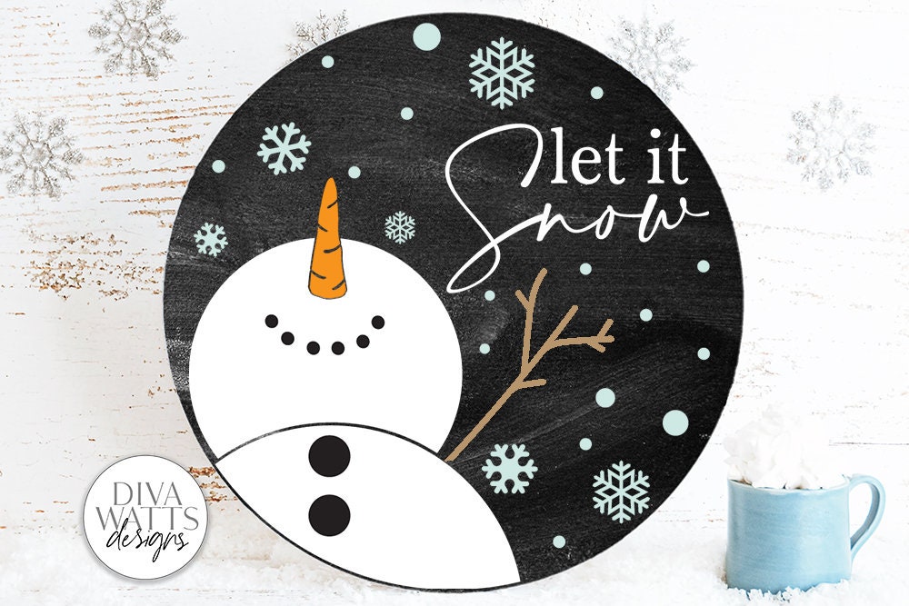 Let It Snow SVG Round Christmas / Winter Design - Etsy