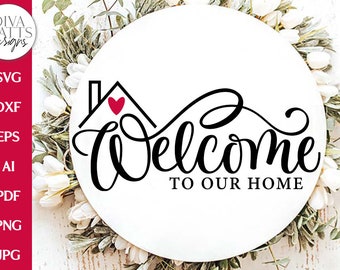 Round Sign Svg Bundle, Circle Sign Svg, Porch Sign Svg, Welcome Sign ...