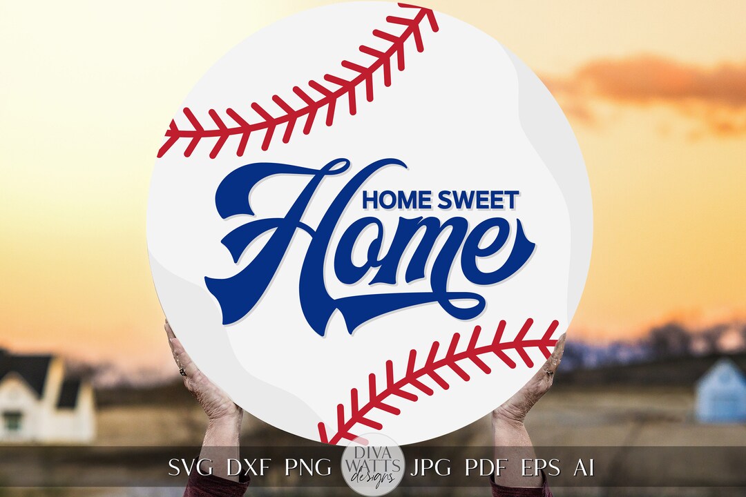 Home Sweet Home SVG Baseball Door Hanger SVG Welcome Sports SVG ...
