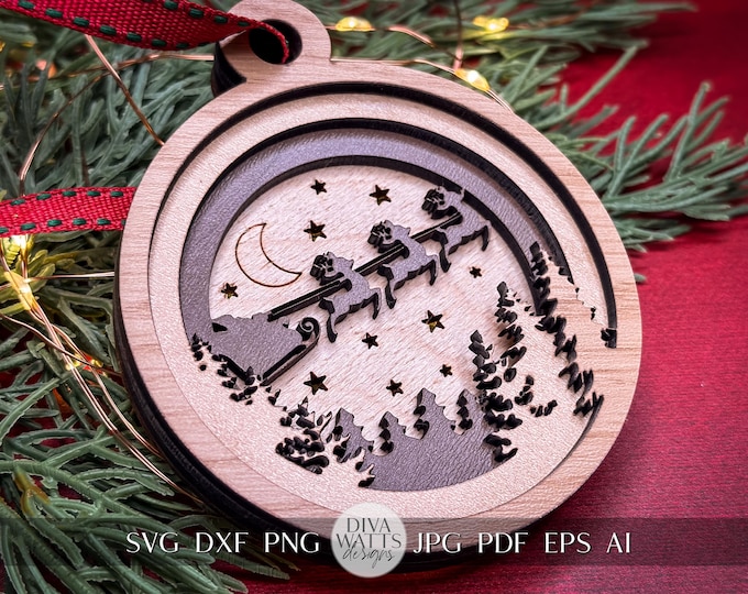 Santa Money Clip Holder Christmas Ornament SVG PNG Laser Cut File ...