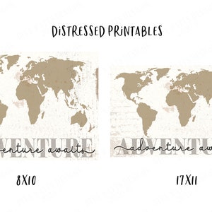 World Map | Adventure Awaits | Travel Decor | Printables and Cutting ...