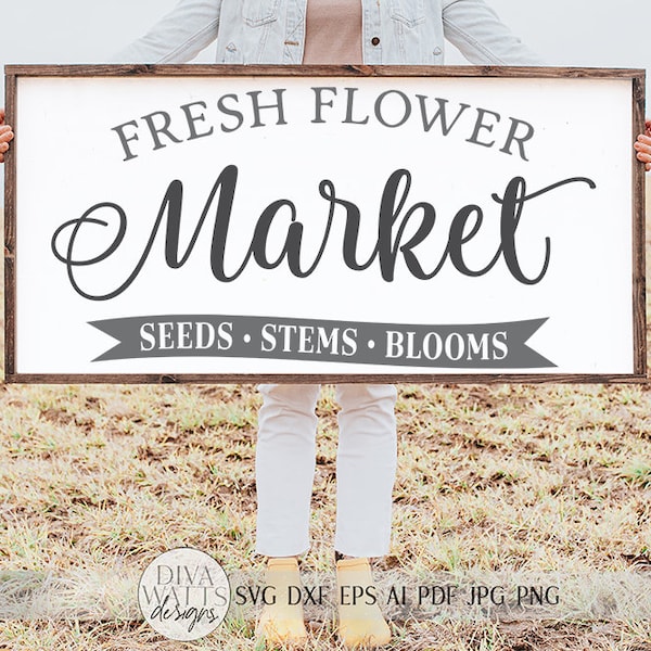 Fresh Flower Market Sign - Etsy