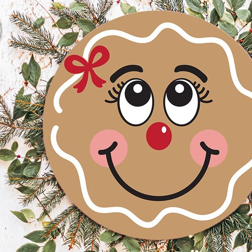 Gingerbread Faces SVG Bundle Christmas / Winter Round Design - Etsy