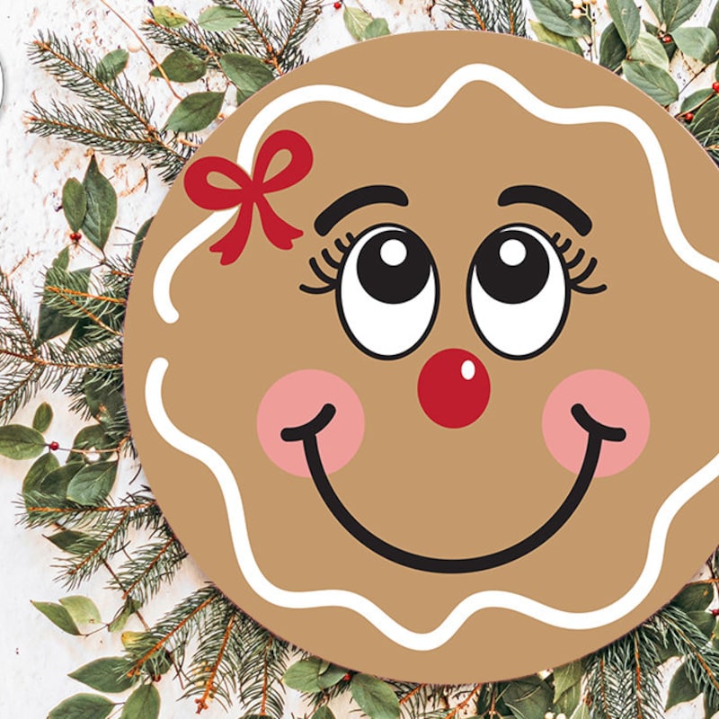 Gingerbread Face Svg - Etsy