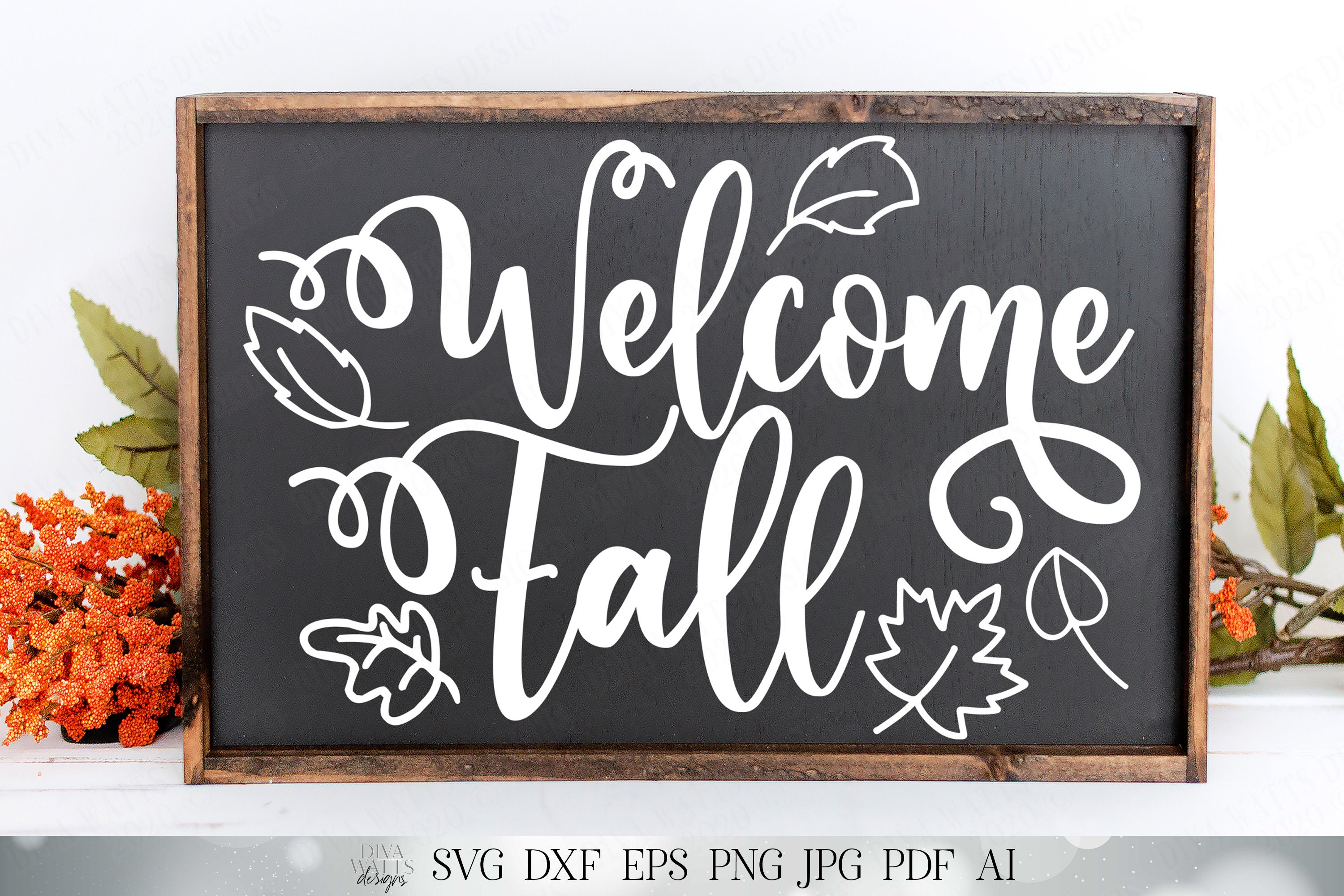Welcome Fall Autumn Cutting File and Printable SVG DXF - Etsy