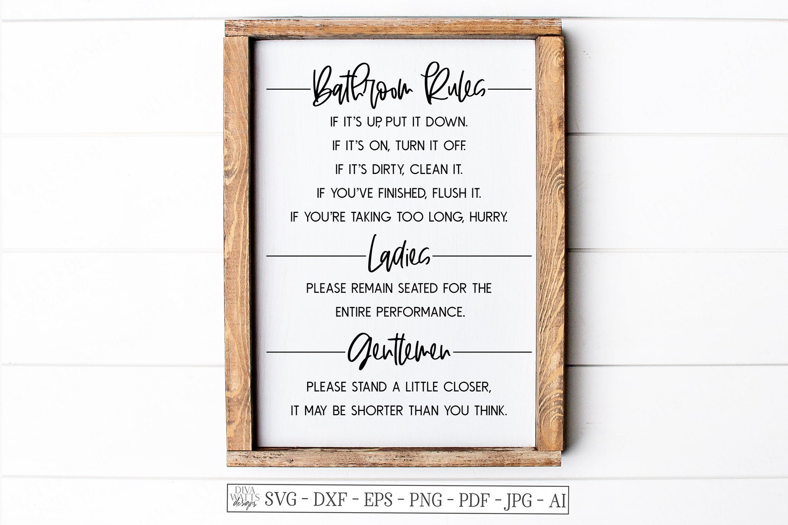 Bathroom Rules SVG | Funny Farmhouse Bathroom Sign | Dxf and More - Etsy
