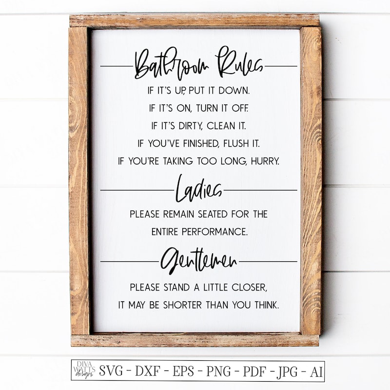 Bathroom Rules Svg - Etsy