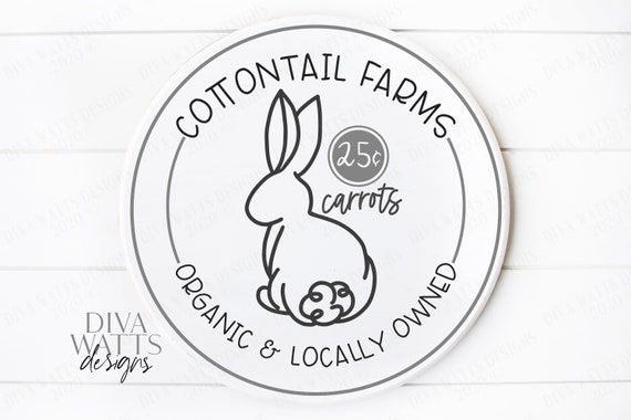 SVG Cottontail Farms Cutting File Easter Bunny Carrots | Etsy