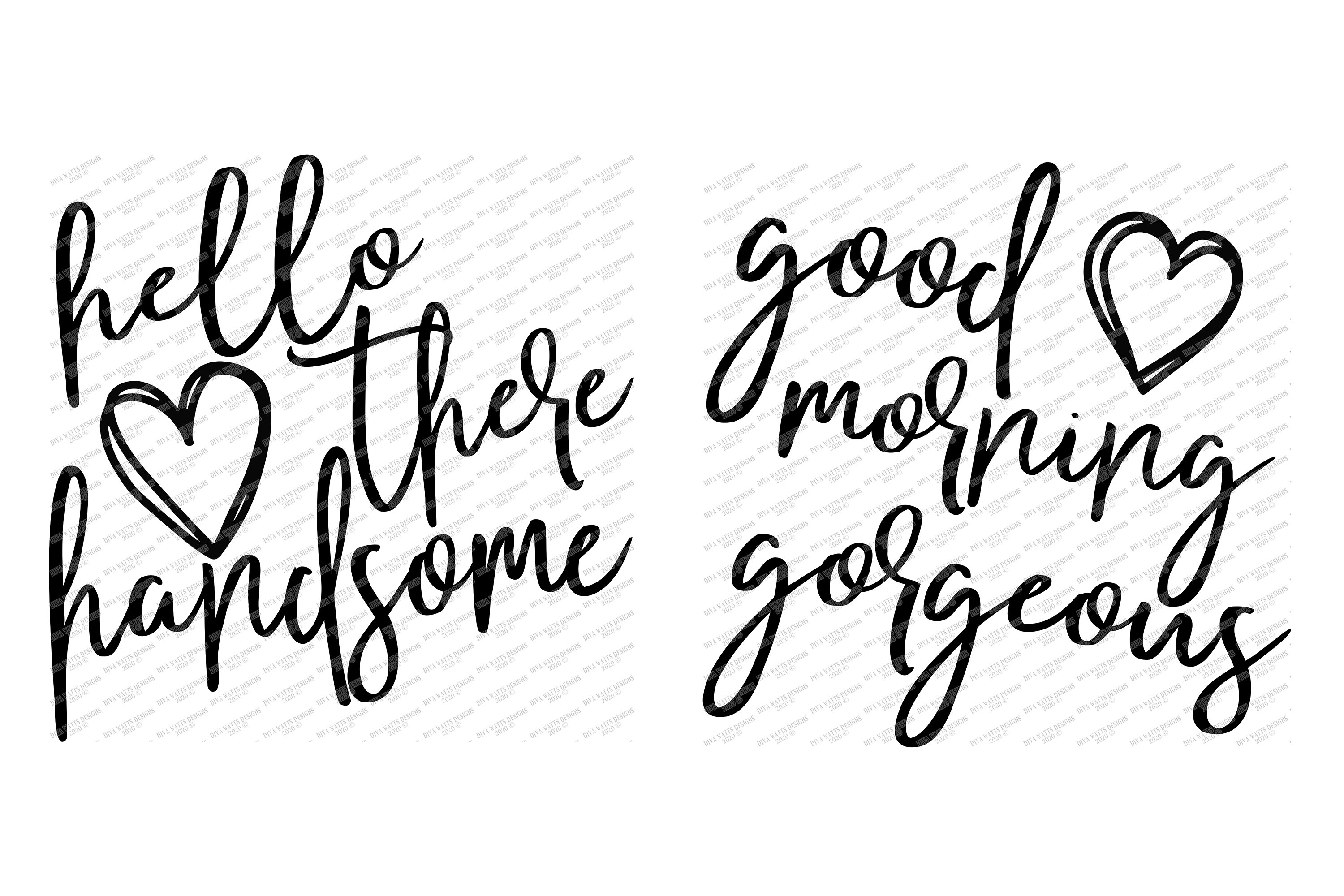 SVG | Hello There Handsome Good Morning Gorgeous | Cutting File | Duo ...