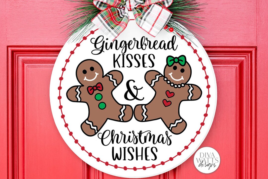 Gingerbread Kisses & Christmas Wishes SVG | Winter Design - Etsy