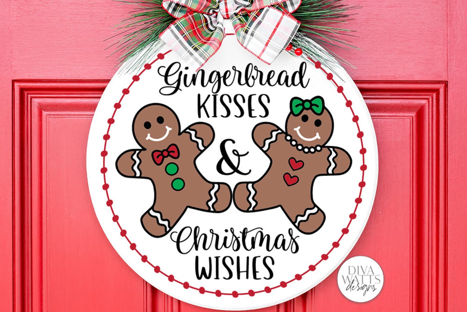 Gingerbread Kisses & Christmas Wishes SVG Winter Design | Etsy