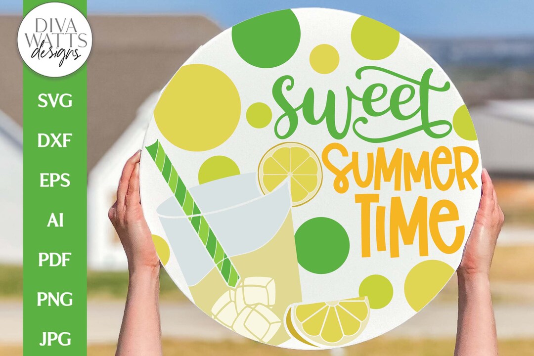 Sweet Summertime SVG | Summer Lemonade and Lemons Door Hanger Design - Etsy
