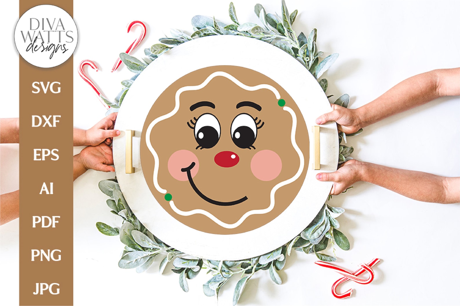 Gingerbread Faces SVG Bundle Christmas / Winter Round Design - Etsy