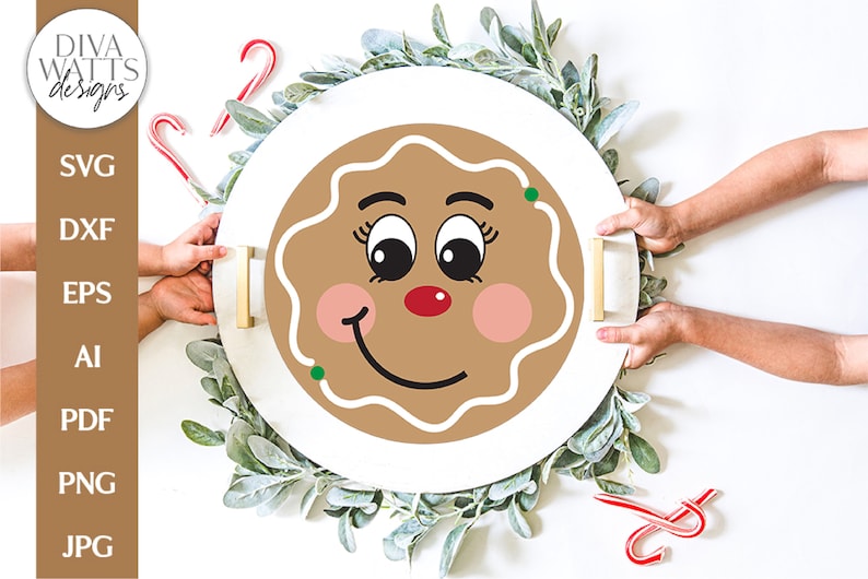 Gingerbread Faces SVG Bundle | Christmas / Winter Round Design - Etsy