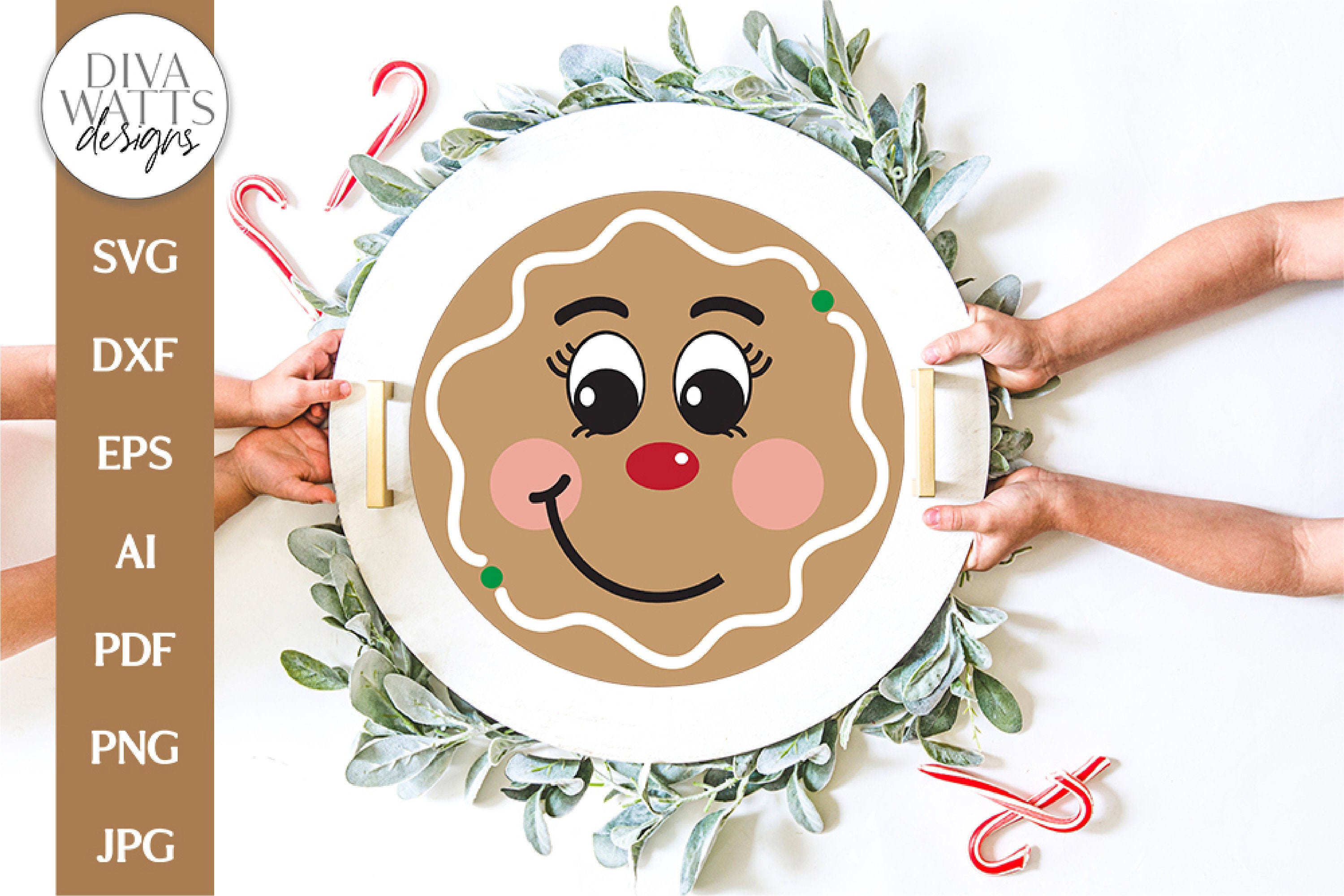 Gingerbread Faces SVG Bundle Christmas / Winter Round Design - Etsy