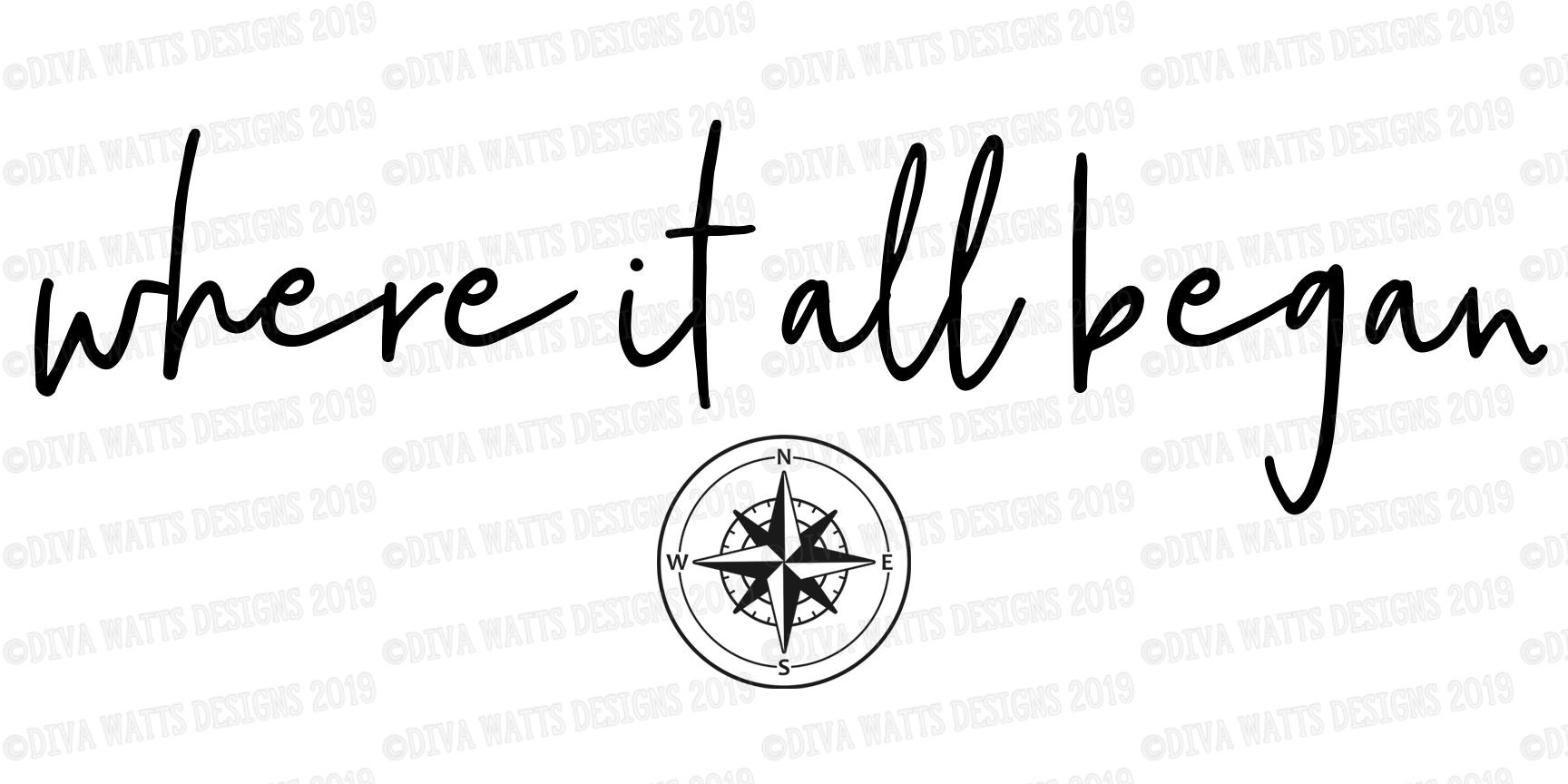 SVG Where It All Began Cutting File GPS Compass Coordinate - Etsy