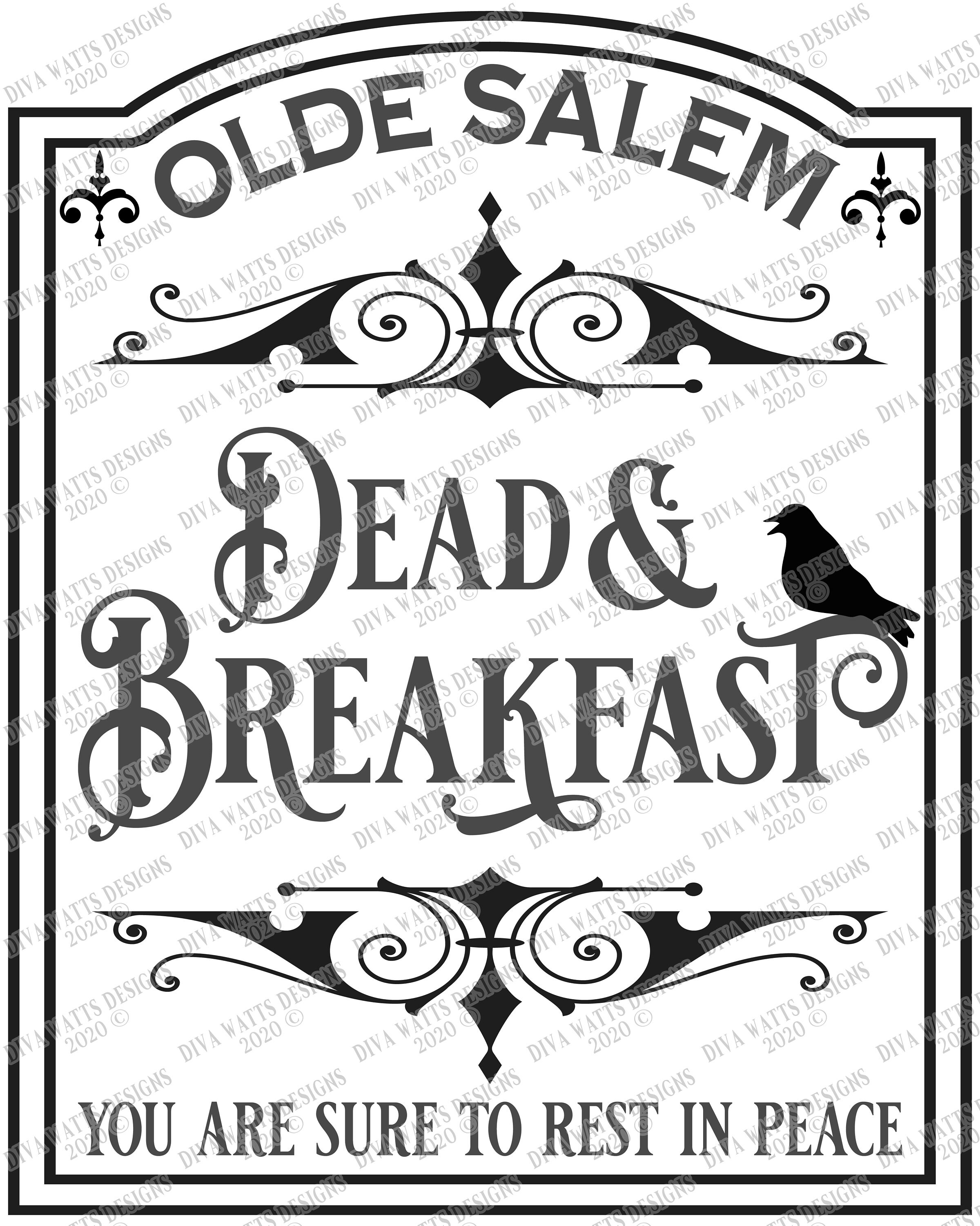SVG Dead & Breakfast Cutting File Halloween Olde Salem - Etsy