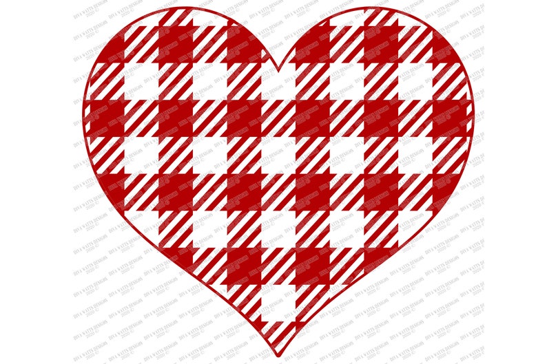 SVG Buffalo Check Heart Cutting File Vinyl Stencil HTV - Etsy
