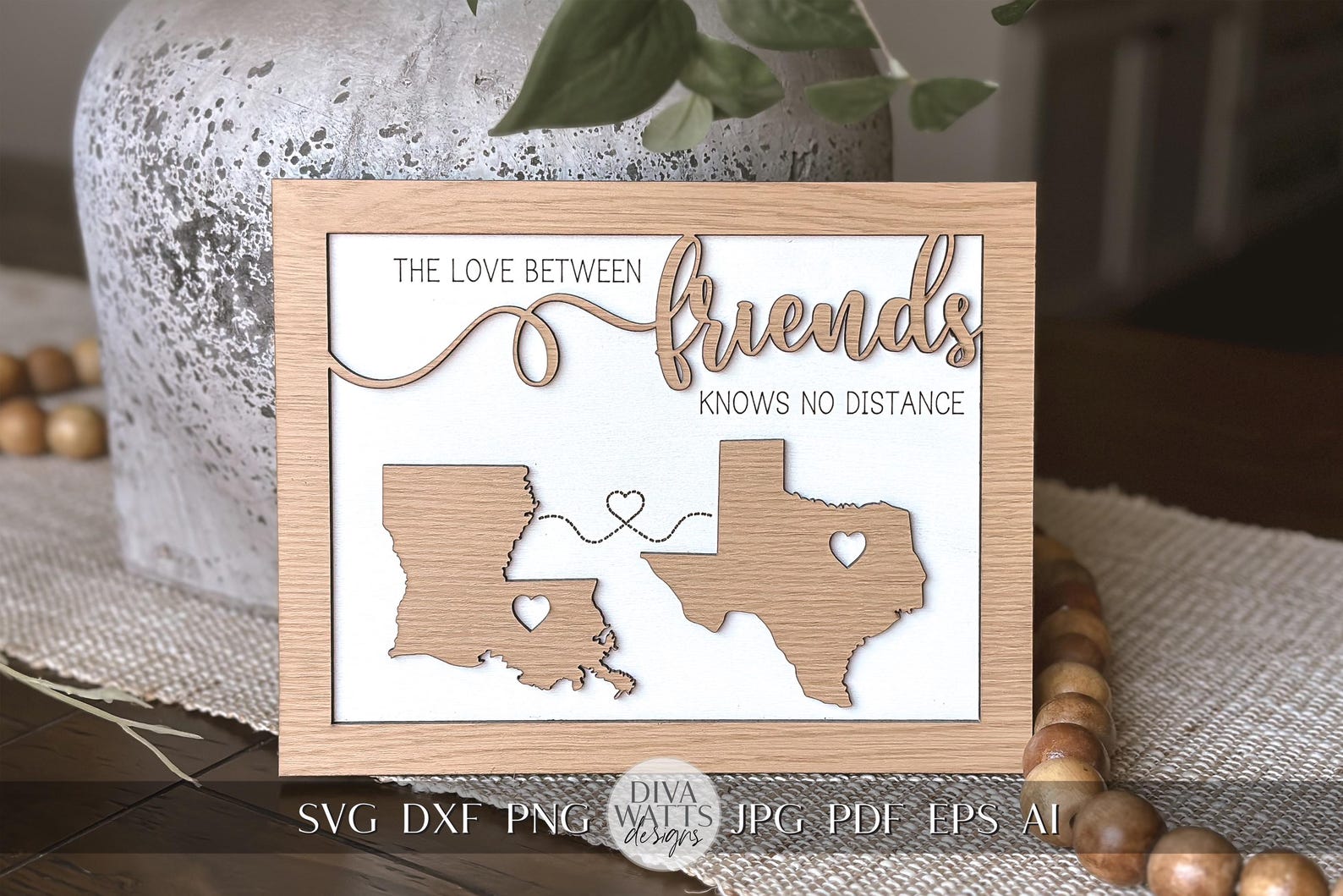 The Love Between Friends Knows No Distance SVG, Moving Gift SVG US ...