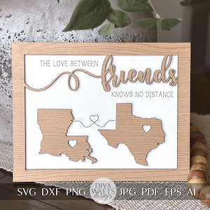The Love Between Friends Knows No Distance SVG, Moving Gift SVG US ...