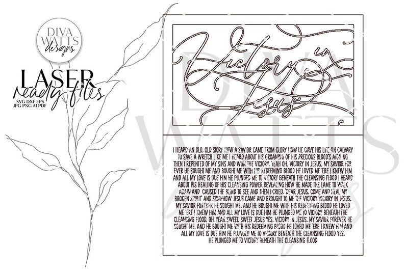Victory in Jesus SVG Glowforge Ready Design Christian Hymn - Etsy