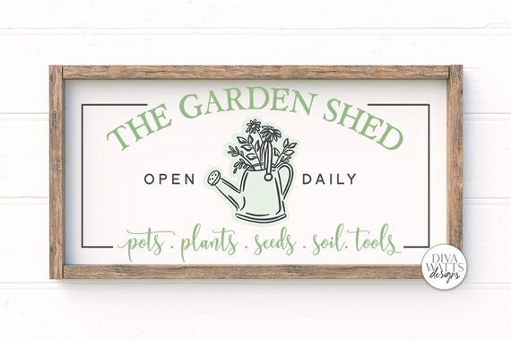 The Garden Shed SVG Farmhouse Sign DXF and More | Etsy