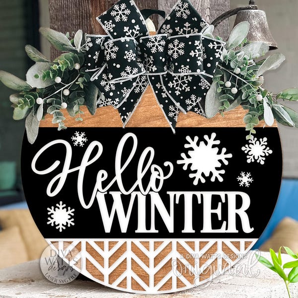 Hello Winter Sign - Etsy