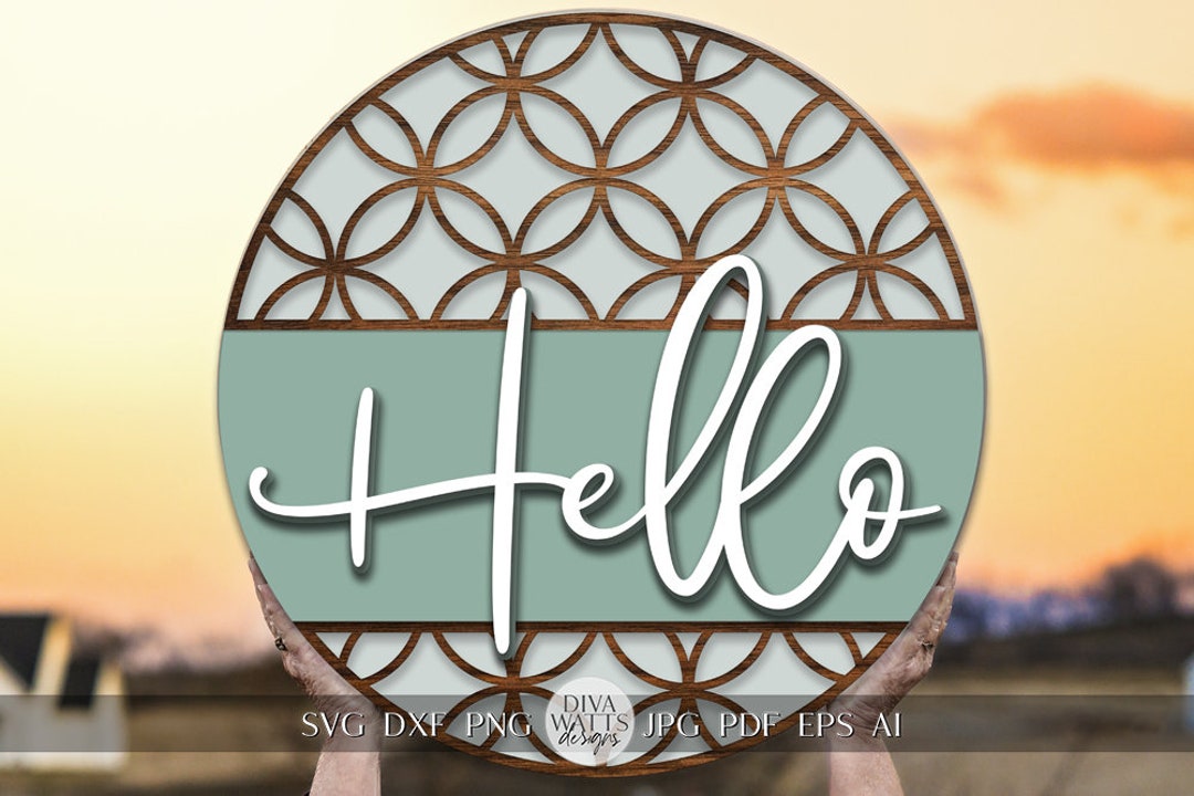 Hello SVG Geometric Welcome Sign Svg Modern Geometric Hello Svg Welcome ...