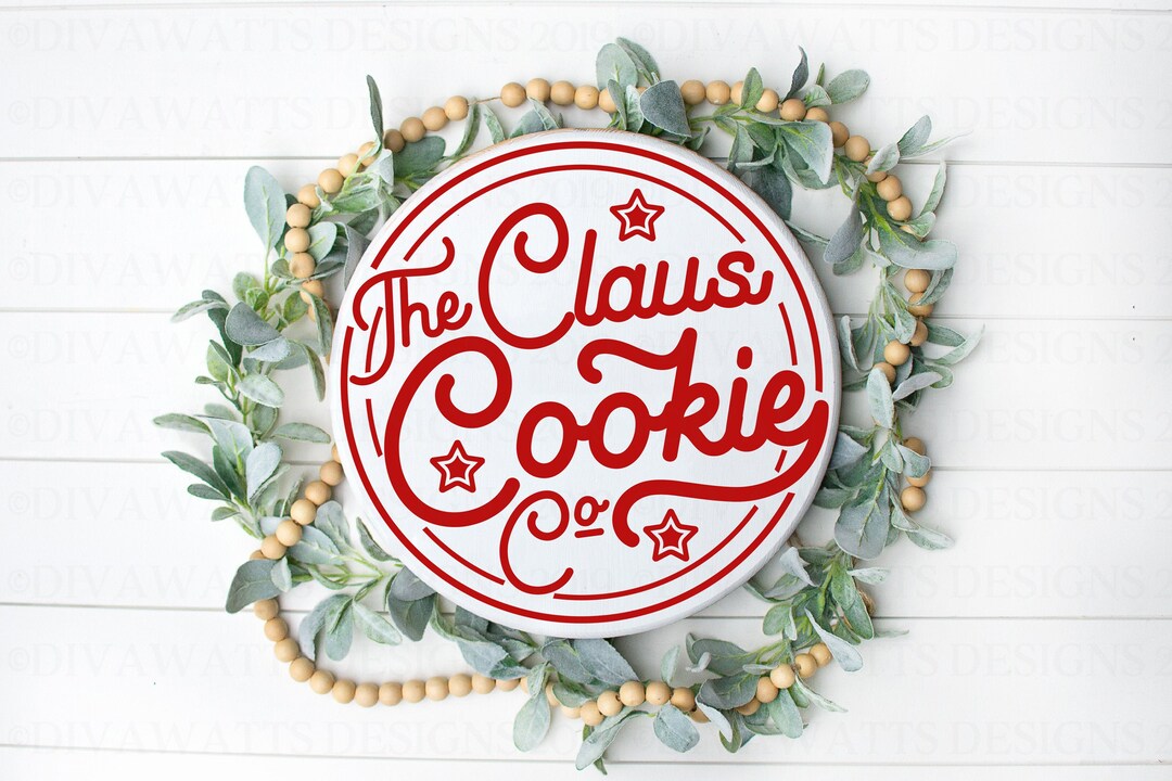 SVG the Claus Cookie Co | Cutting File | Retro Vintage Circle Round ...