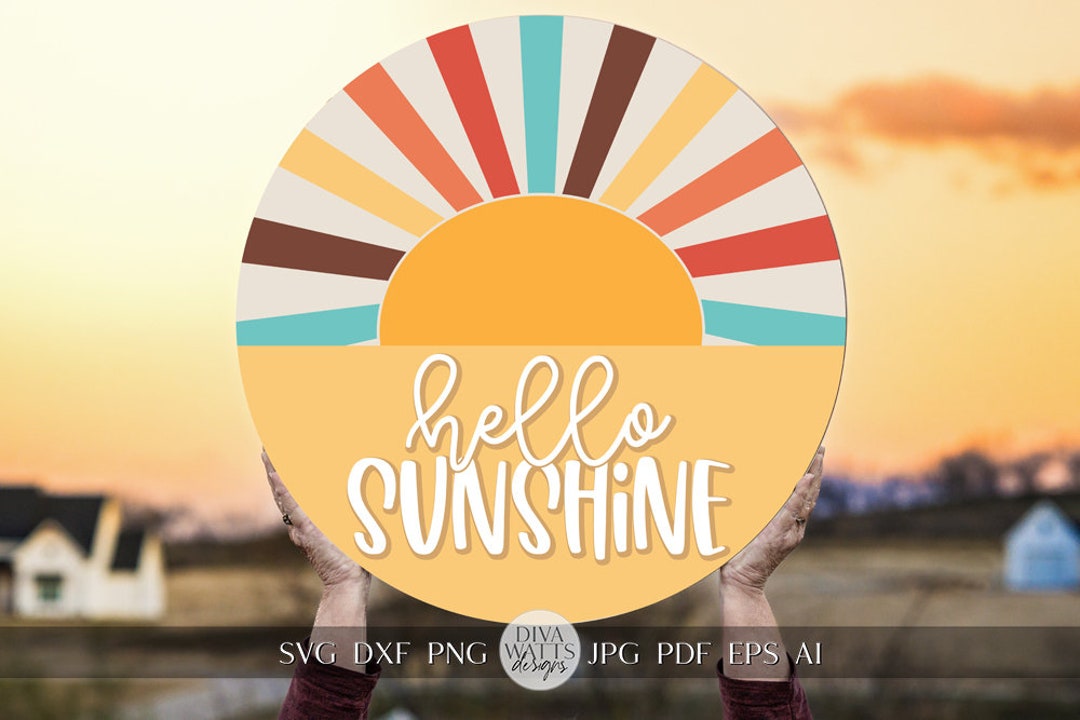 Hello Sunshine SVG Summer SVG for Door Hanger Svg Summer Door Hanger ...