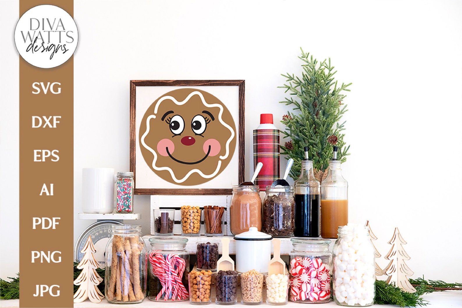 Gingerbread Faces SVG Bundle Christmas / Winter Round Design - Etsy