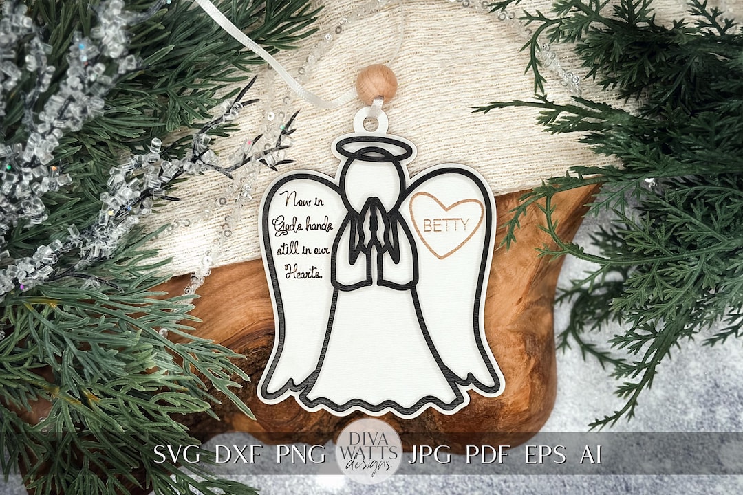 Angel Ornament SVG for Laser | Personalized Angel Ornament | Custom ...