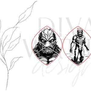 Swamp Creature Earrings SVG for Laser Earrings With Swamp - Etsy