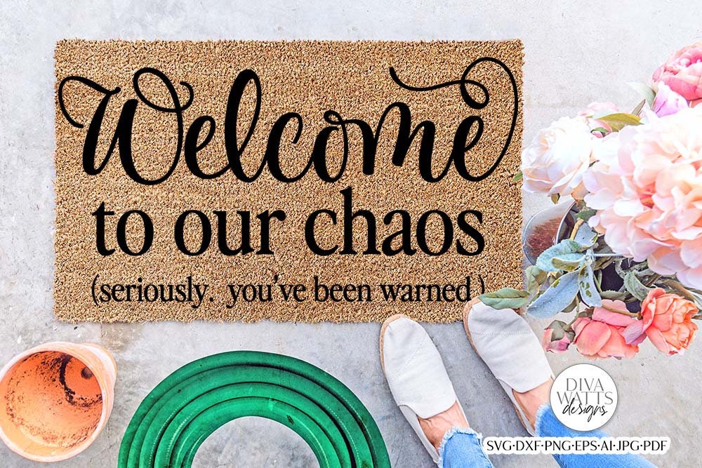 Welcome to Our Chaos SVG Farmhouse Round Design - Etsy