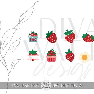 Strawberry Patch Mini Bundle SVG Strawberry SVG Strawberry Clipart ...