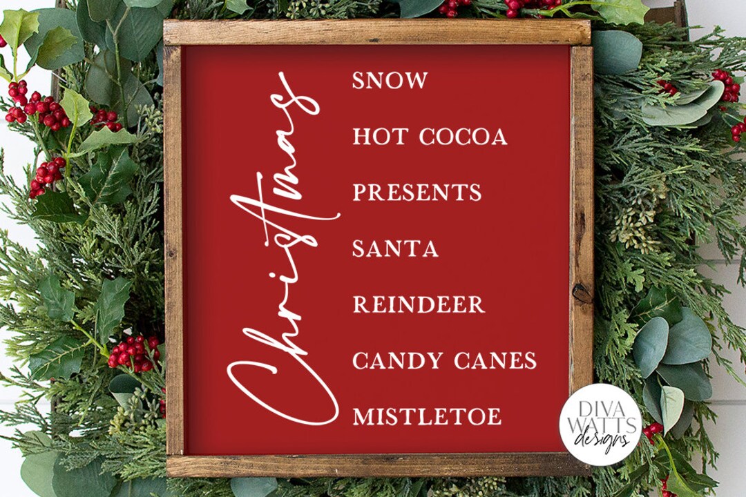 Christmas List SVG | Modern Farmhouse Sign Design - Etsy