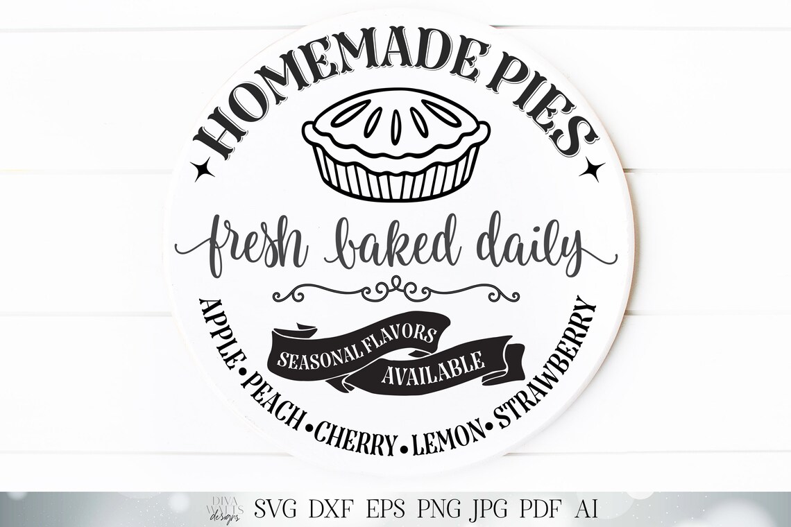 Homemade Pies Farmhouse Kitchen Sign Round Sign Cutting - Etsy
