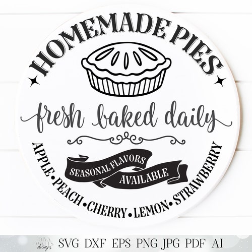 Homemade Pies Farmhouse Kitchen Sign Round Sign Cutting - Etsy