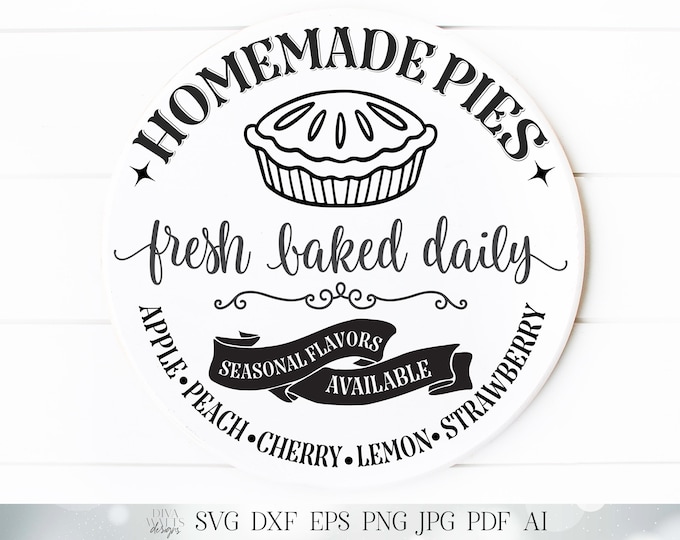 Homemade Pies Farmhouse Kitchen Sign Round Sign Cutting - Etsy
