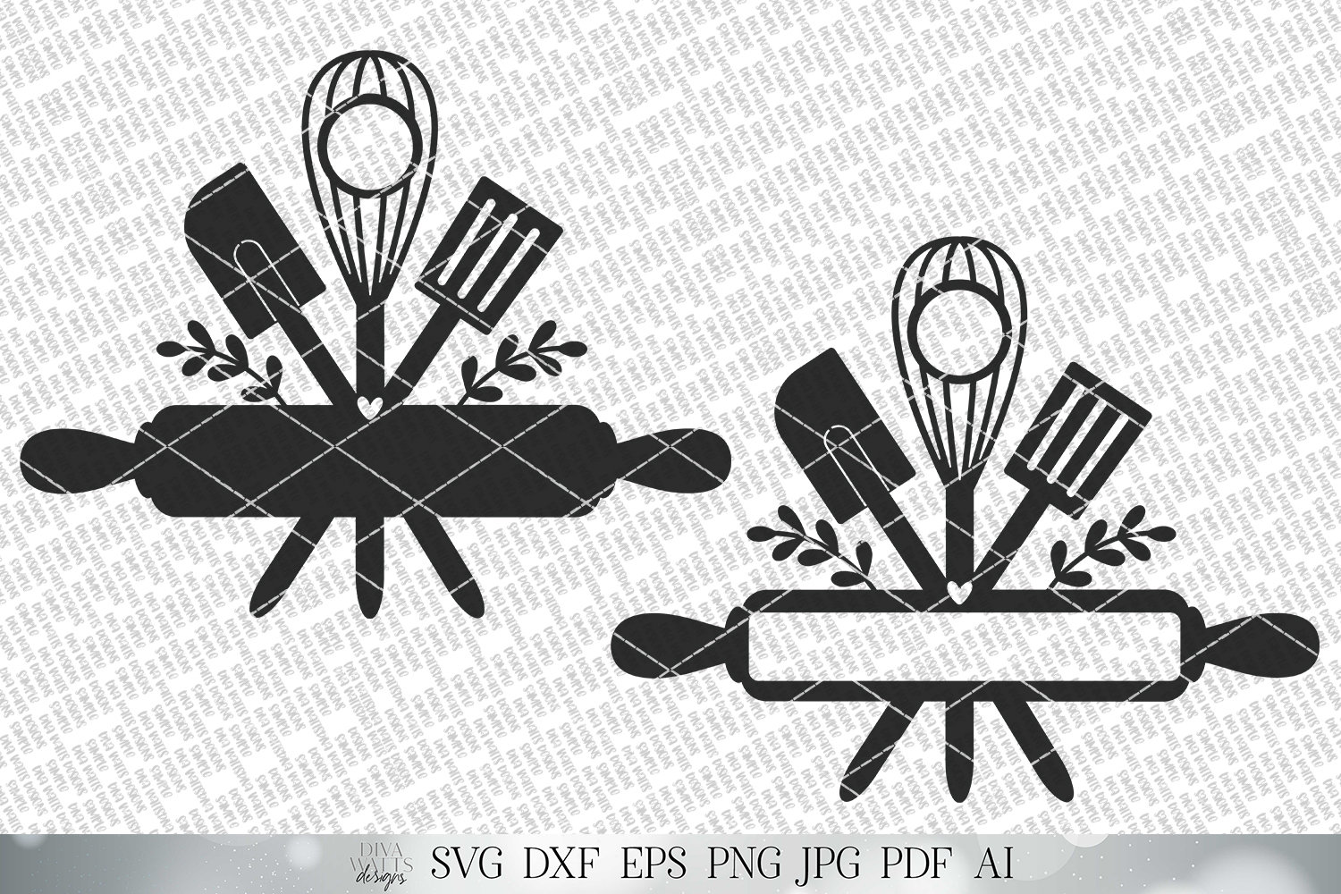 Kitchen Utensils Monogram / Last Name SVG Farmhouse Kitchen - Etsy
