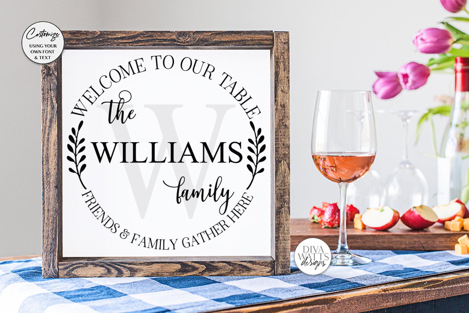 Welcome to Our Table SVG Customize Your Own Design - Etsy