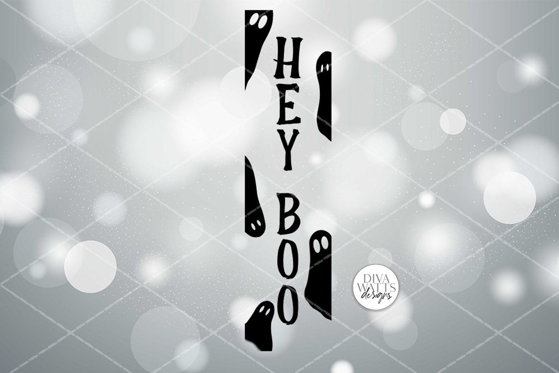 Hey Boo Ghosts SVG Halloween Vertical Porch Sign Design - Etsy