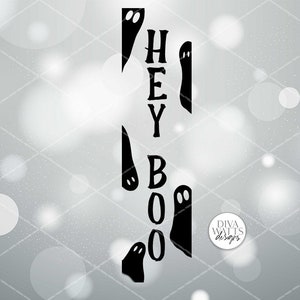 Hey Boo Ghosts SVG | Halloween Vertical Porch Sign Design - Etsy