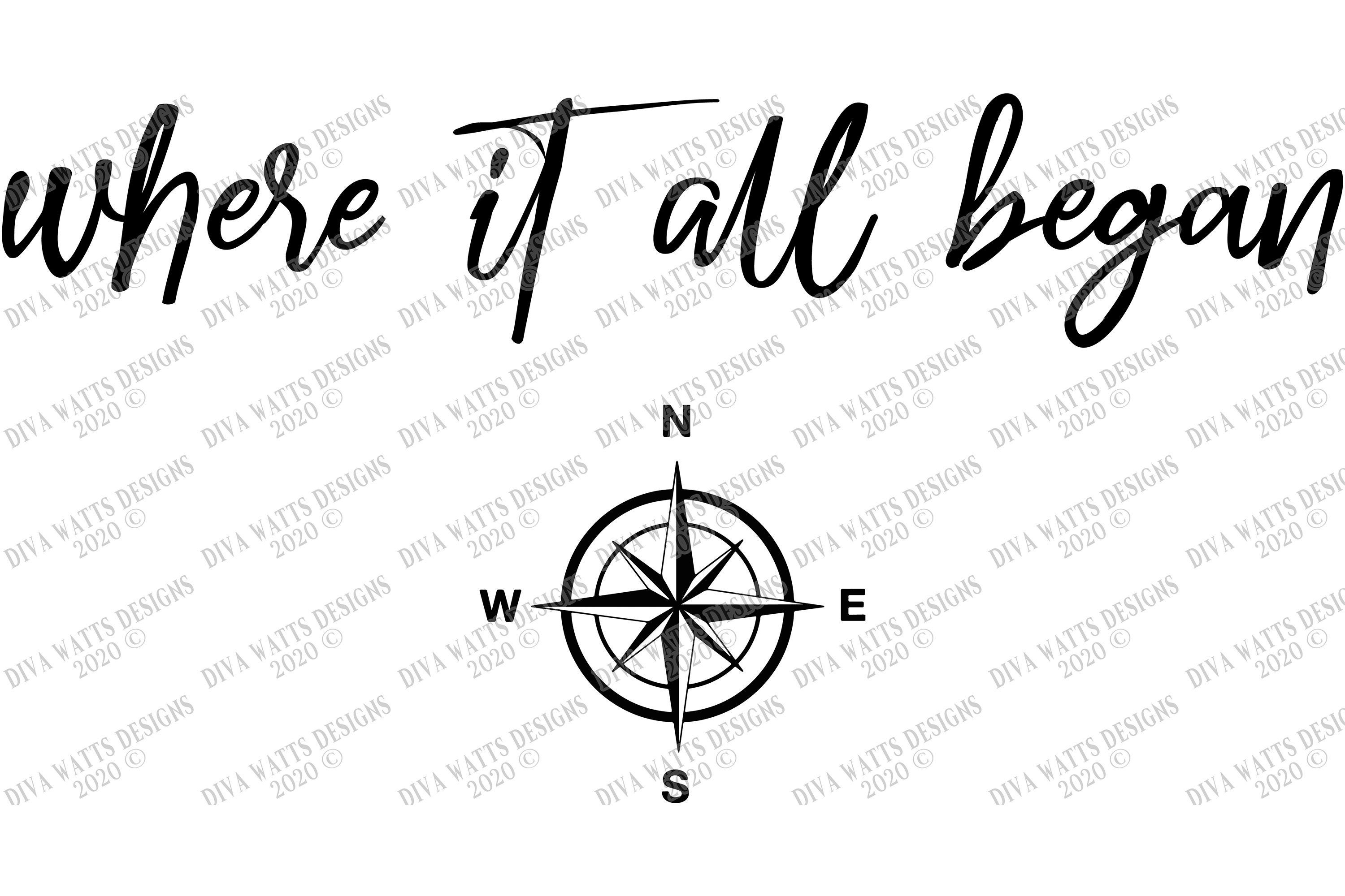 SVG | Where It All Began | Cutting File | Compass GPS Coordinates ...