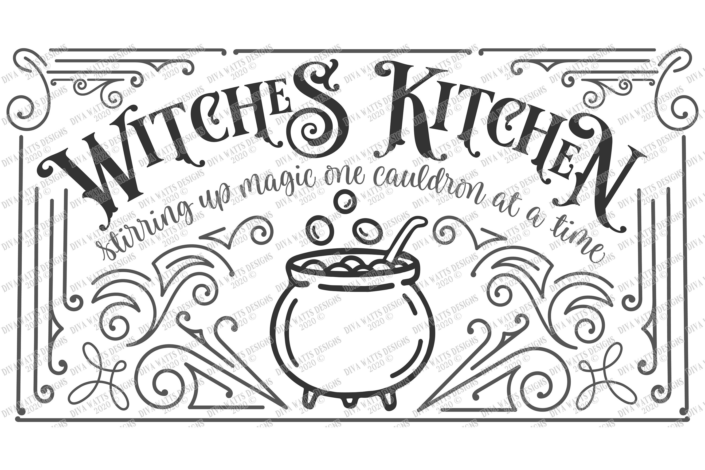 SVG Witch's Witches Kitchen Cutting File Halloween - Etsy